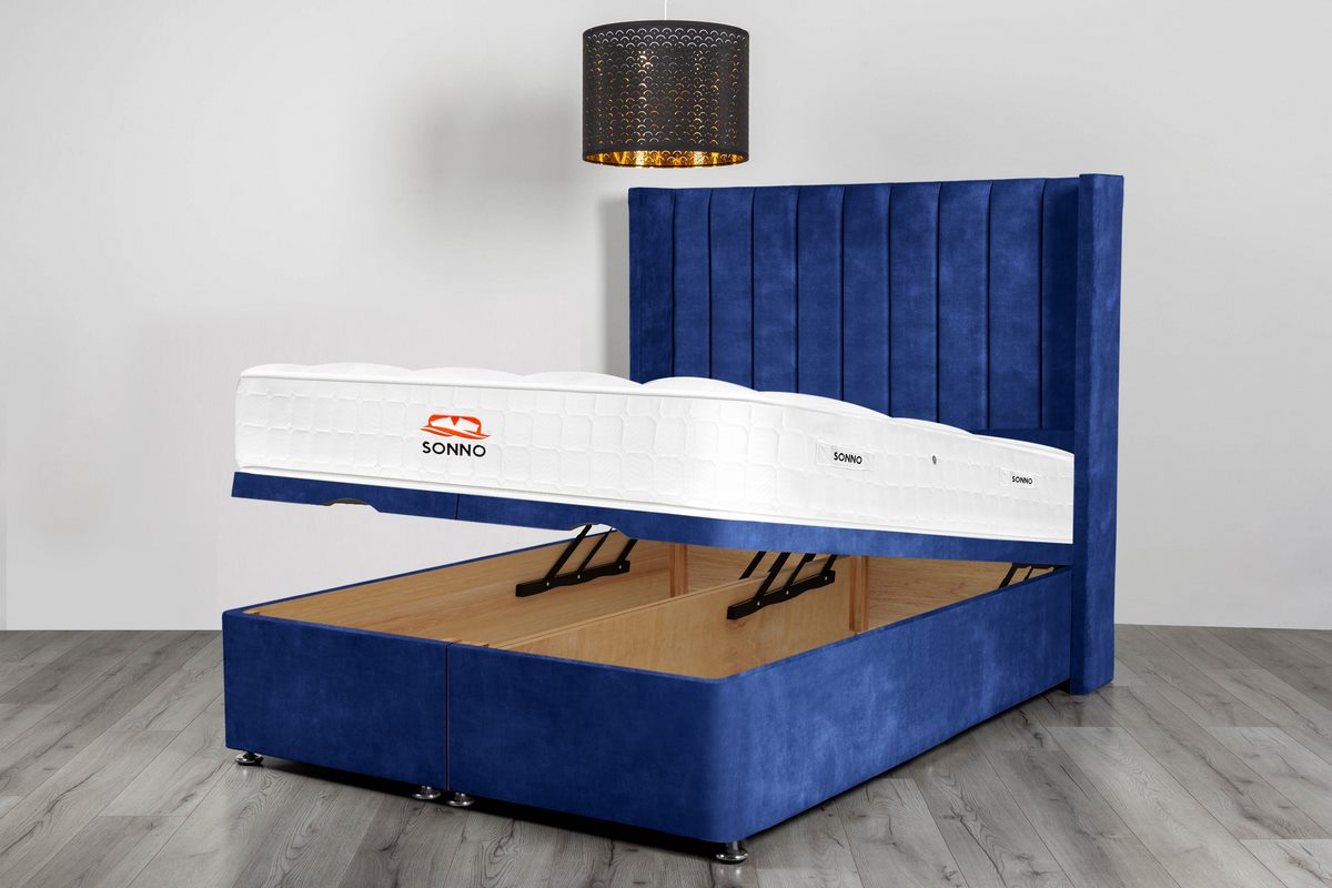 Sofia Ottoman Divan Bed - Blue Coniston – Sonno