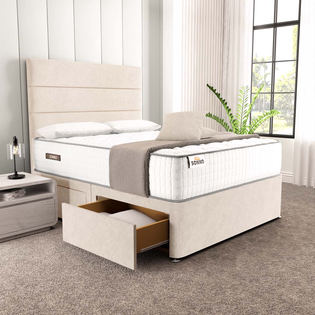 Athens Divan Bed - Cream Naples – Sonno