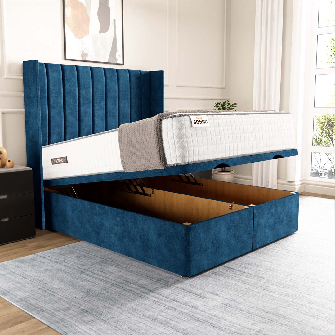 Sofia Ottoman Divan Bed - Blue Coniston – Sonno