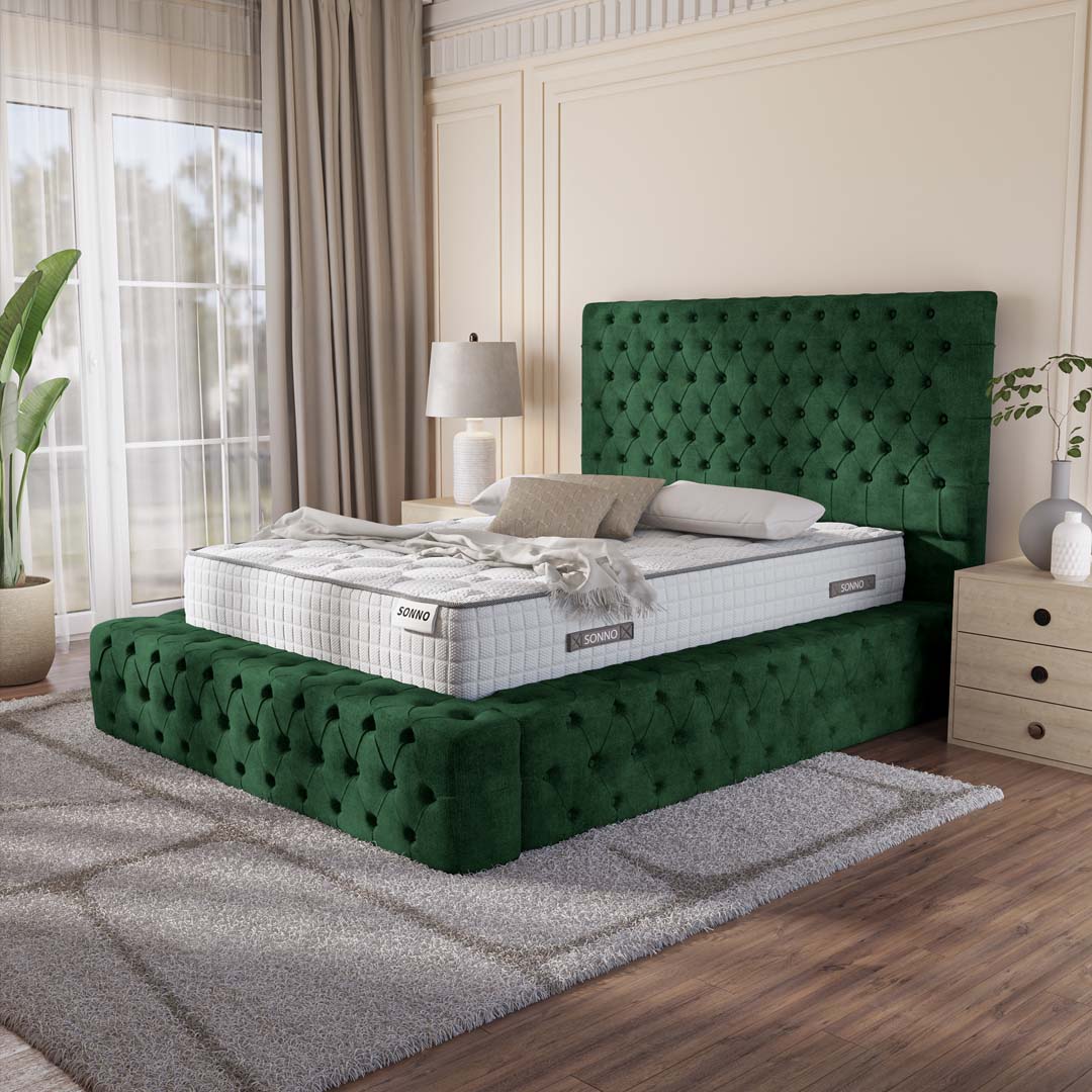 Ambassador Upholstered Bed - Emerald Coniston – Sonno