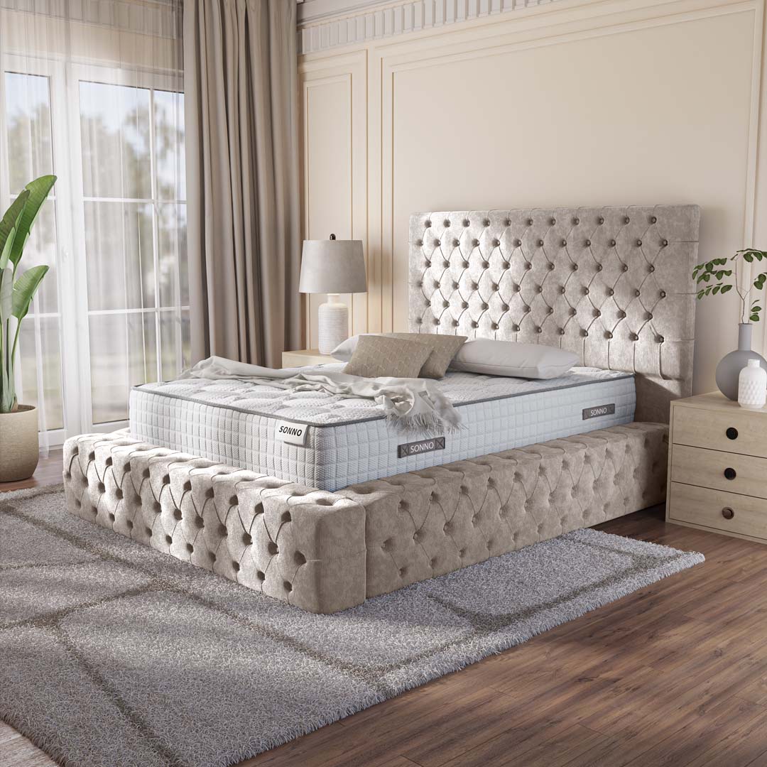 Ambassador Upholstered Bed - Seal Grey Naples – Sonno