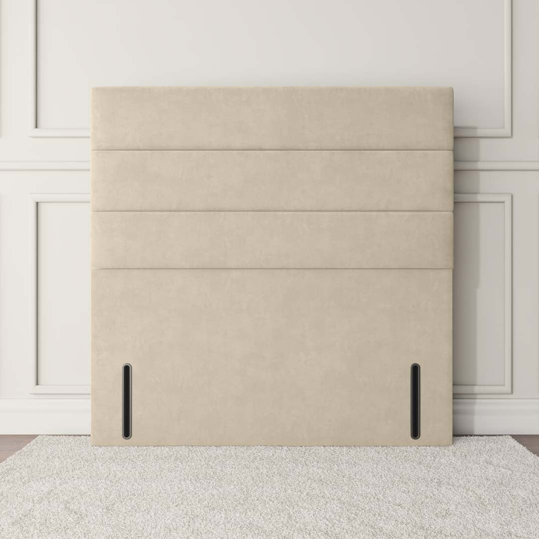 Athens Floor Standing Headboard - Cream Plush Velvet – Sonno