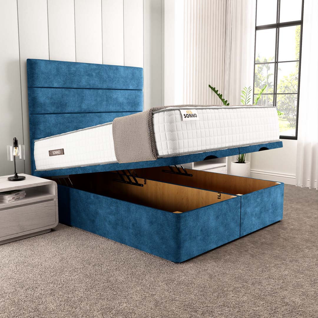 Athens Ottoman Divan Bed - Blue Coniston – Sonno