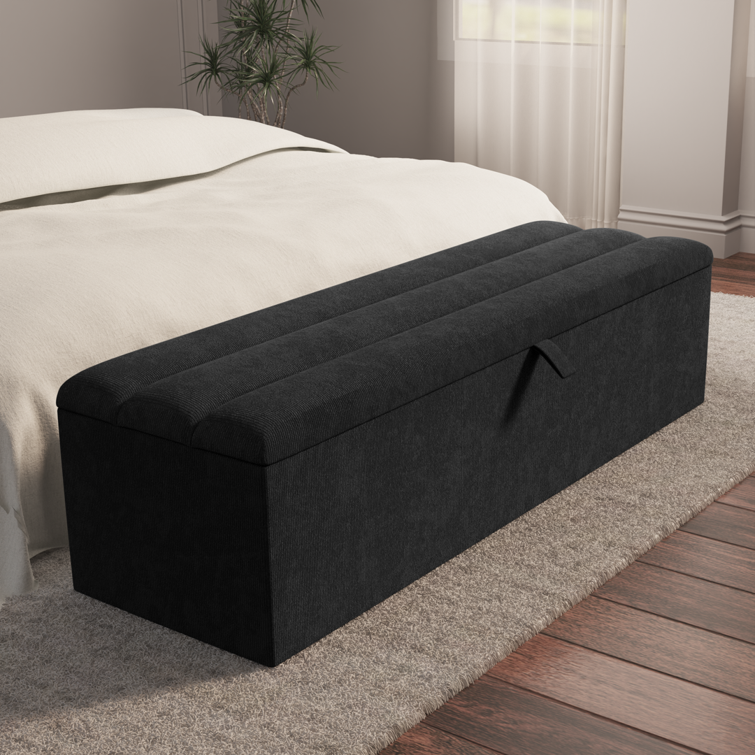 Athens Ottoman Storage Box - Black Naples – Sonno