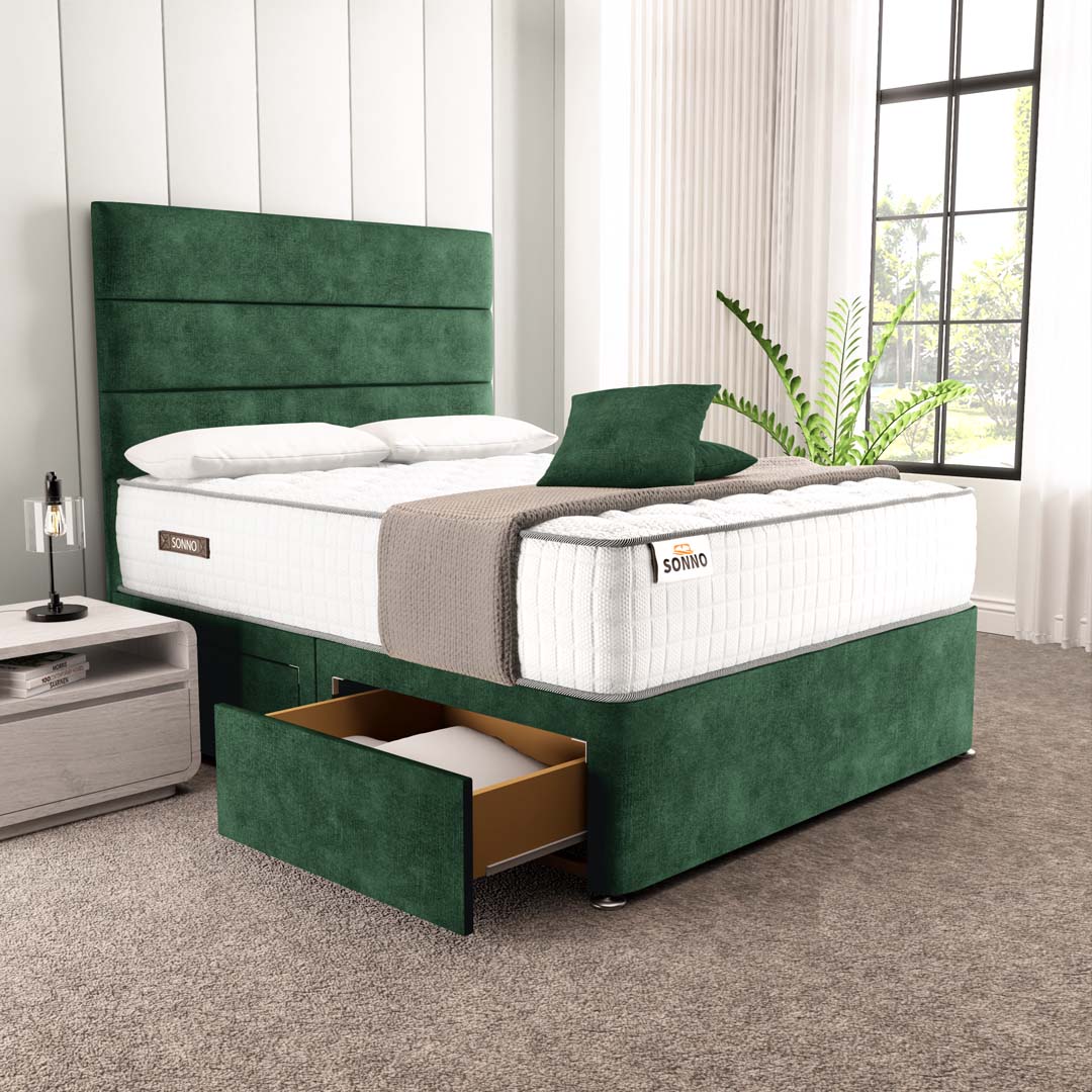 Athens Divan Bed - Emerald Coniston – Sonno