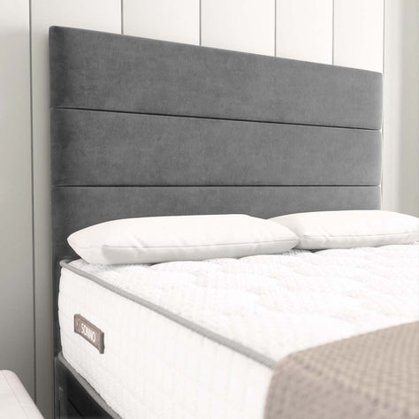 Athens Divan Bed - Steel Plush Velvet – Sonno