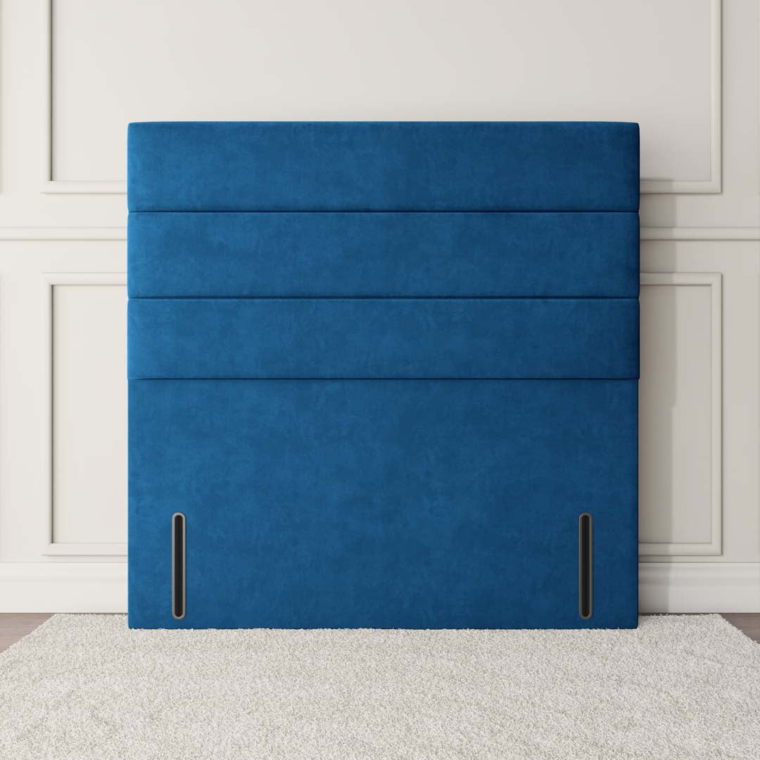 Athens Floor Standing Headboard - Blue Plush Velvet – Sonno