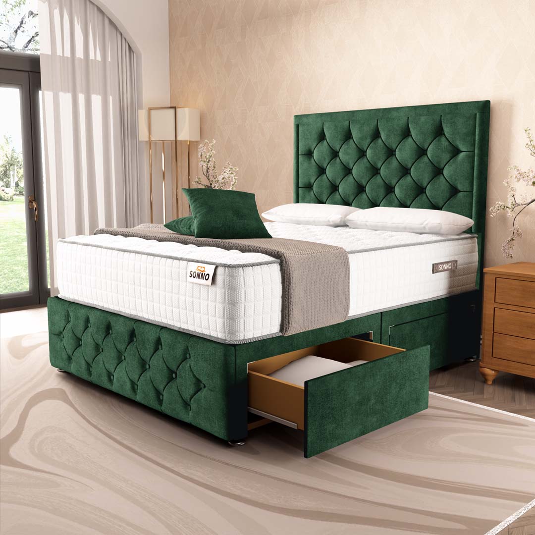 Barcelona Divan Bed - Emerald Coniston – Sonno