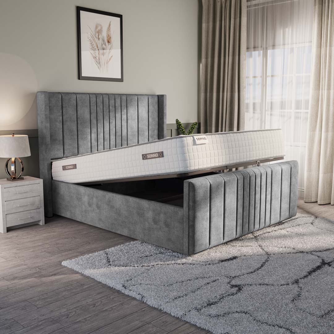 Cambridge Upholstered Ottoman Bed - Armour Coniston – Sonno