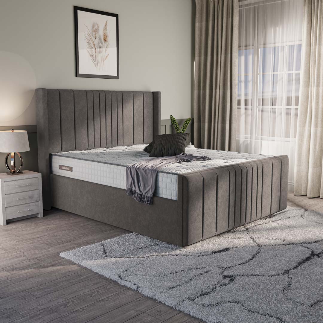 Cambridge Upholstered Bed - Slate Grey Naples – Sonno