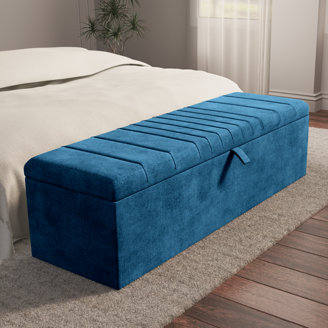 Cambridge Ottoman Storage Box - Blue Coniston – Sonno