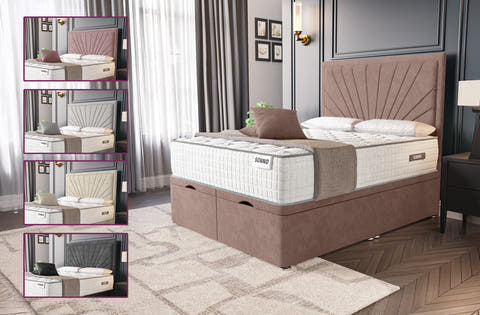 Casablanca Ottoman Divan Bed - Cream Naples – Sonno