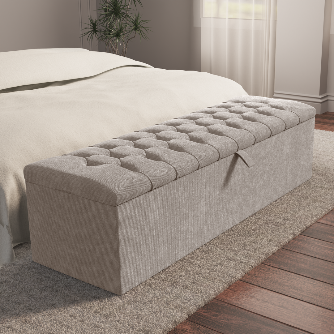 Chesterfield Ottoman Storage Box - Seal Grey Naples – Sonno