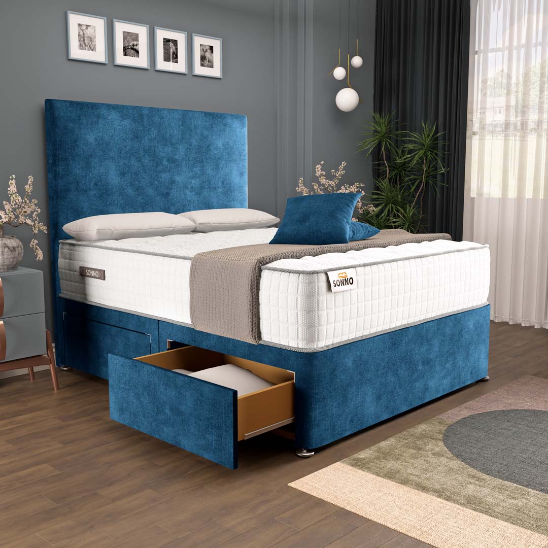 Dakar Divan Bed - Blue Coniston – Sonno
