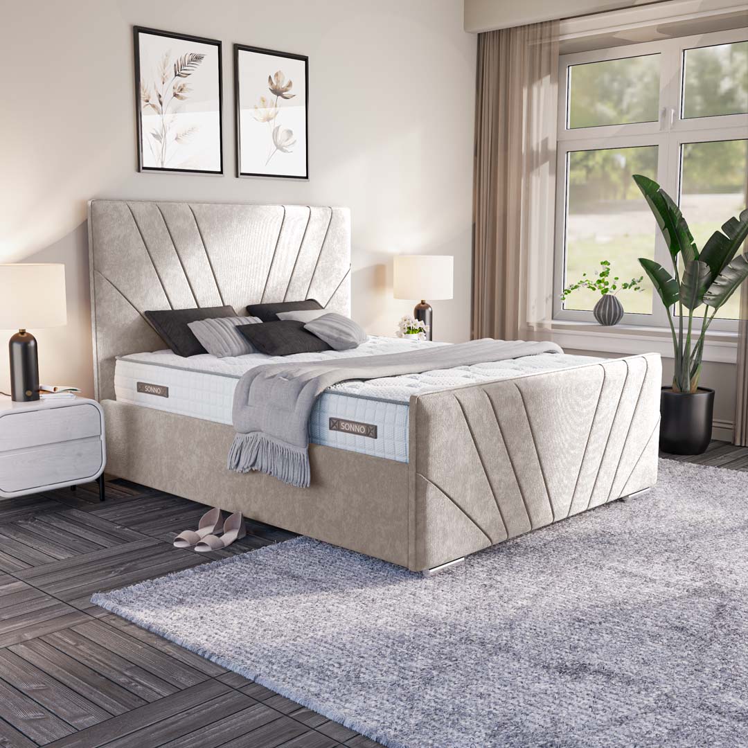 Fiji Sunrise Upholstered Bed - Seal Grey Naples – Sonno