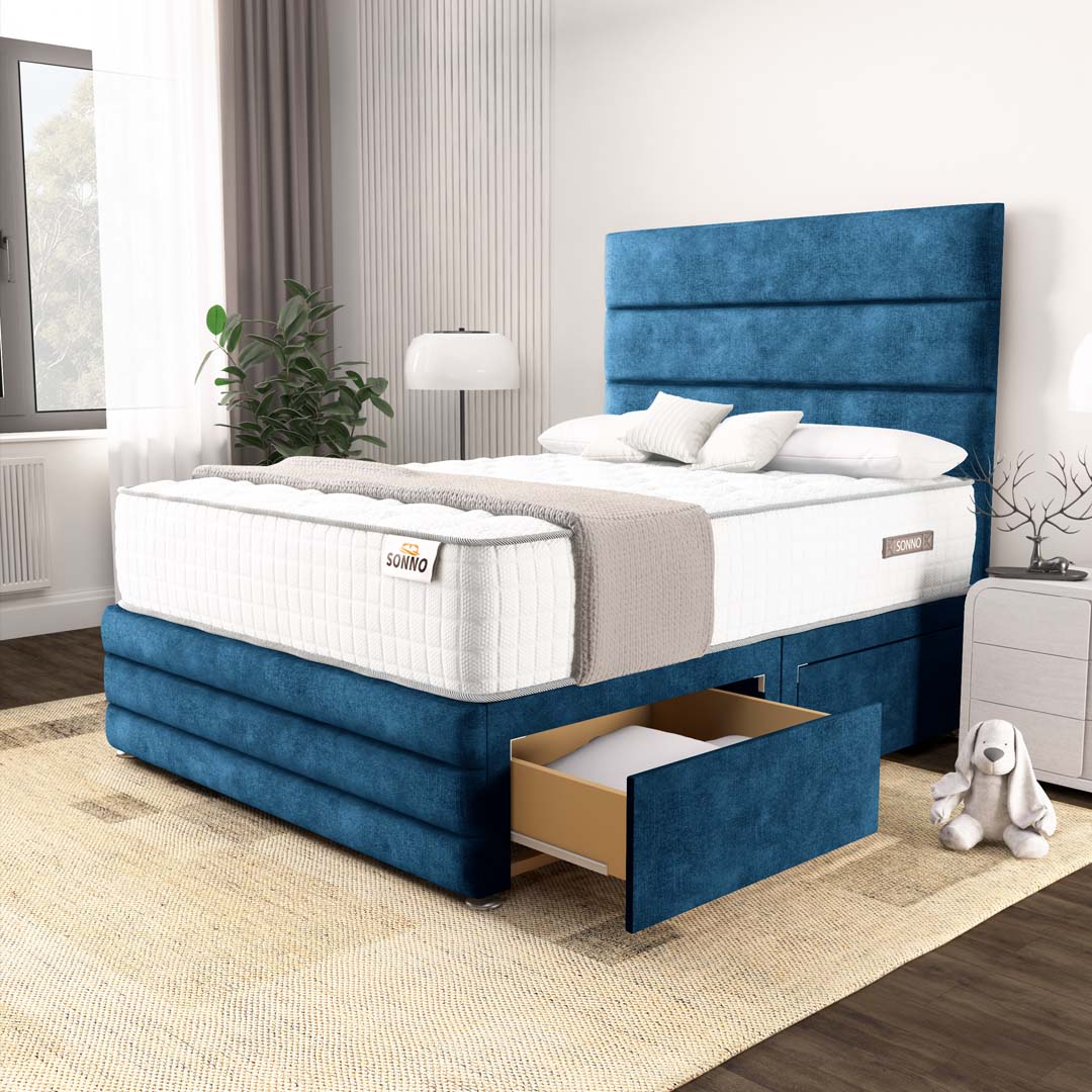 Havana Divan Bed - Blue Coniston – Sonno