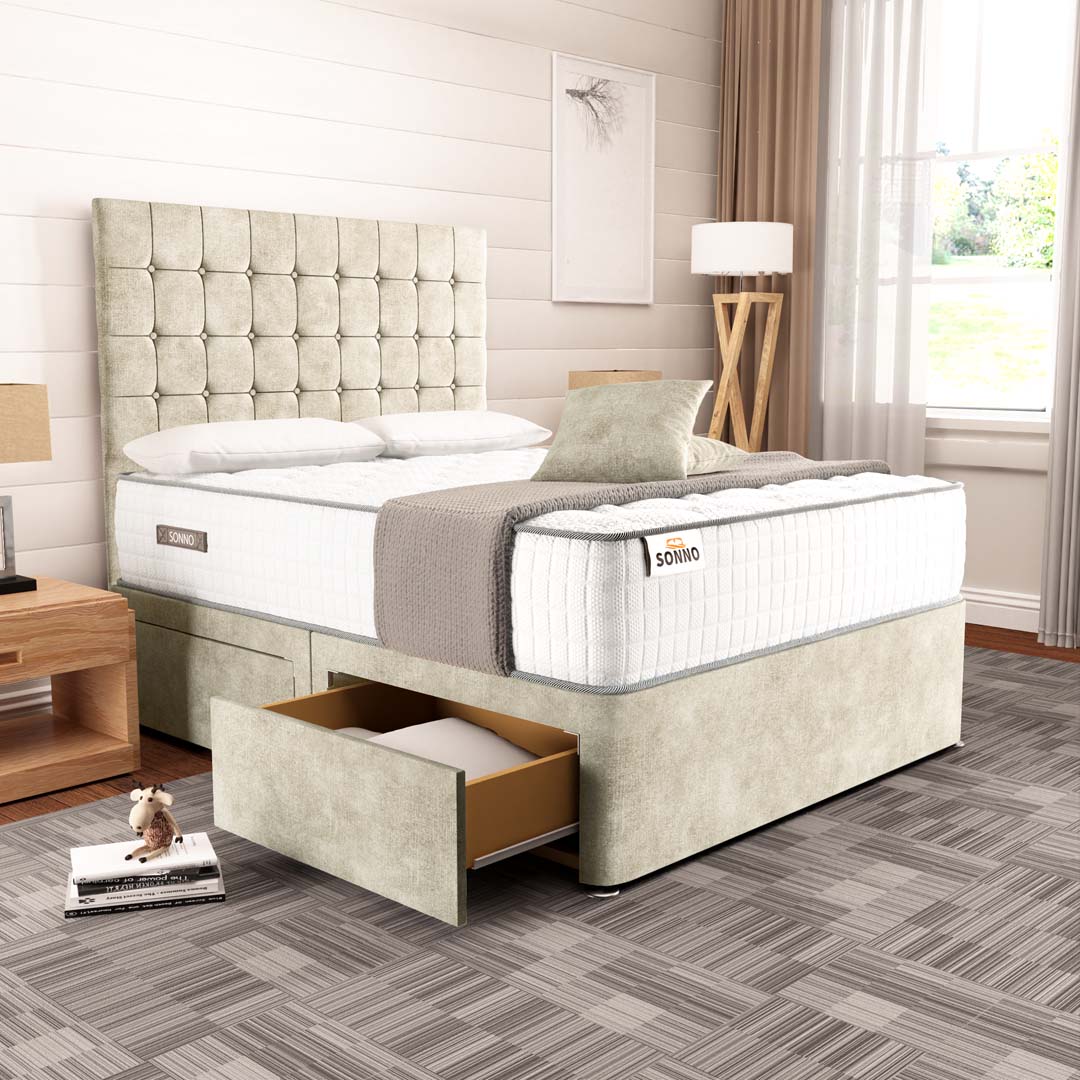 Kingston Divan Bed - Almond Coniston – Sonno