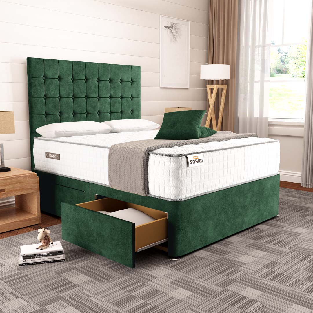 Kingston Divan Bed - Emerald Coniston – Sonno
