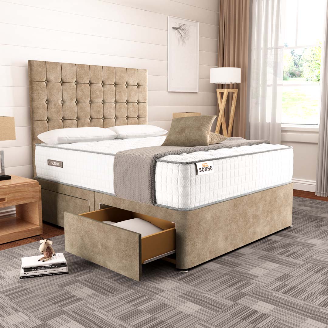 Kingston Divan Bed - Mink Coniston – Sonno