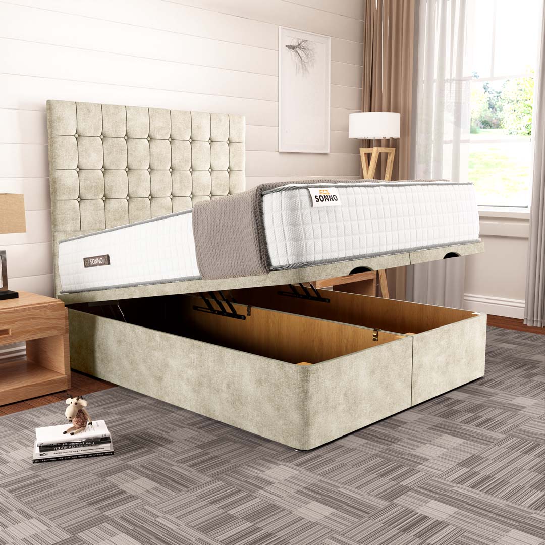 Kingston Ottoman Divan Bed - Almond Coniston – Sonno