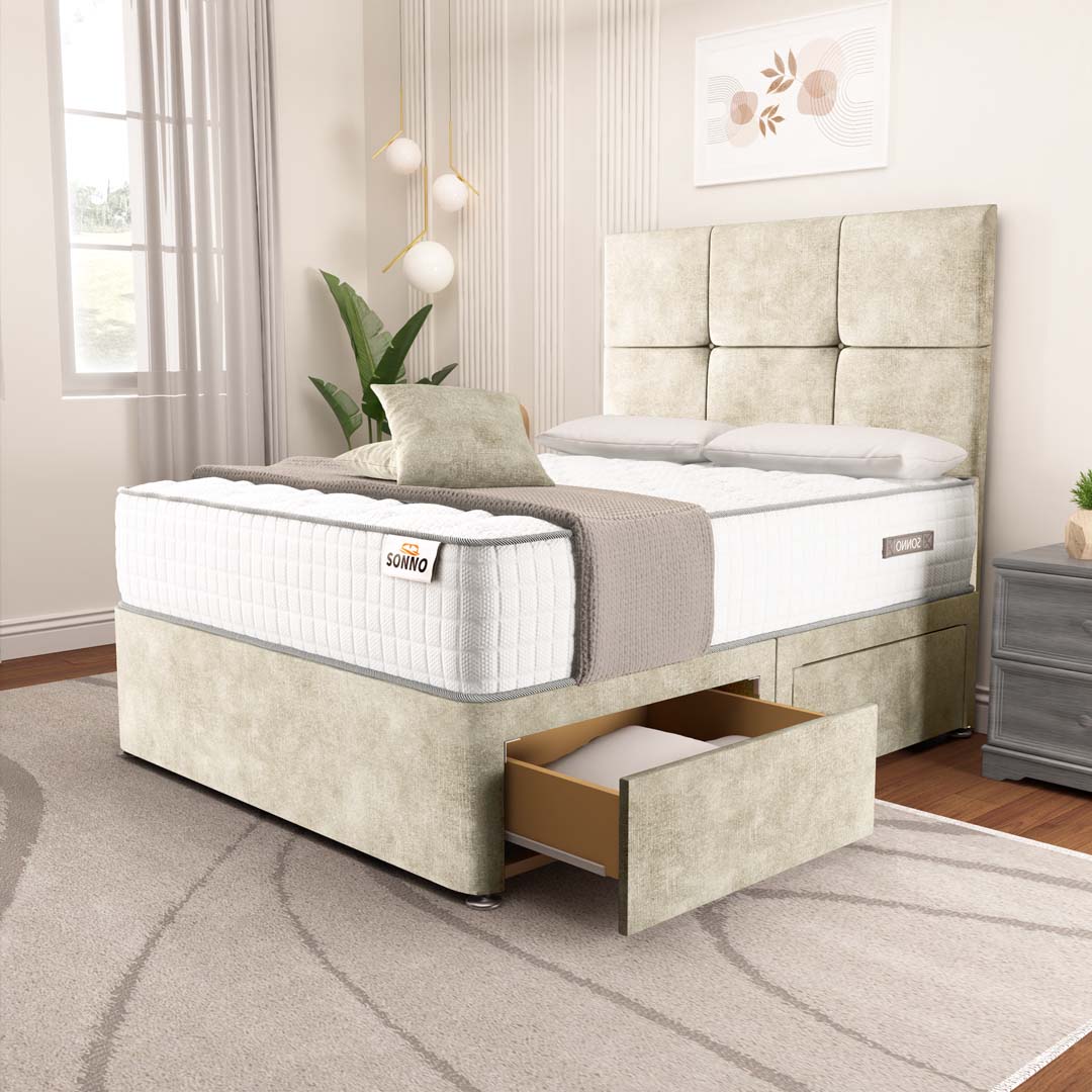 Lima Divan Bed - Almond Coniston – Sonno