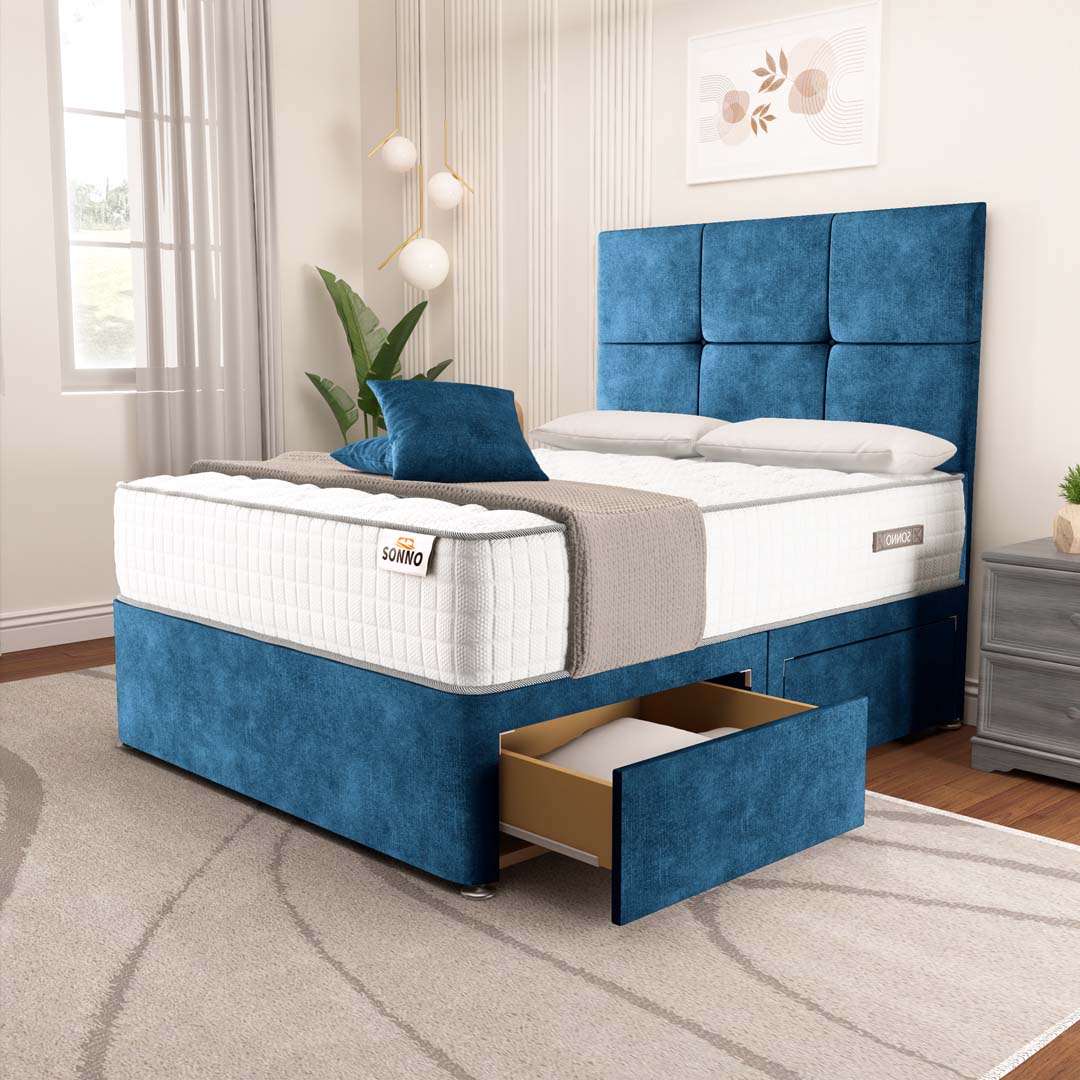 Lima Divan Bed - Blue Coniston – Sonno