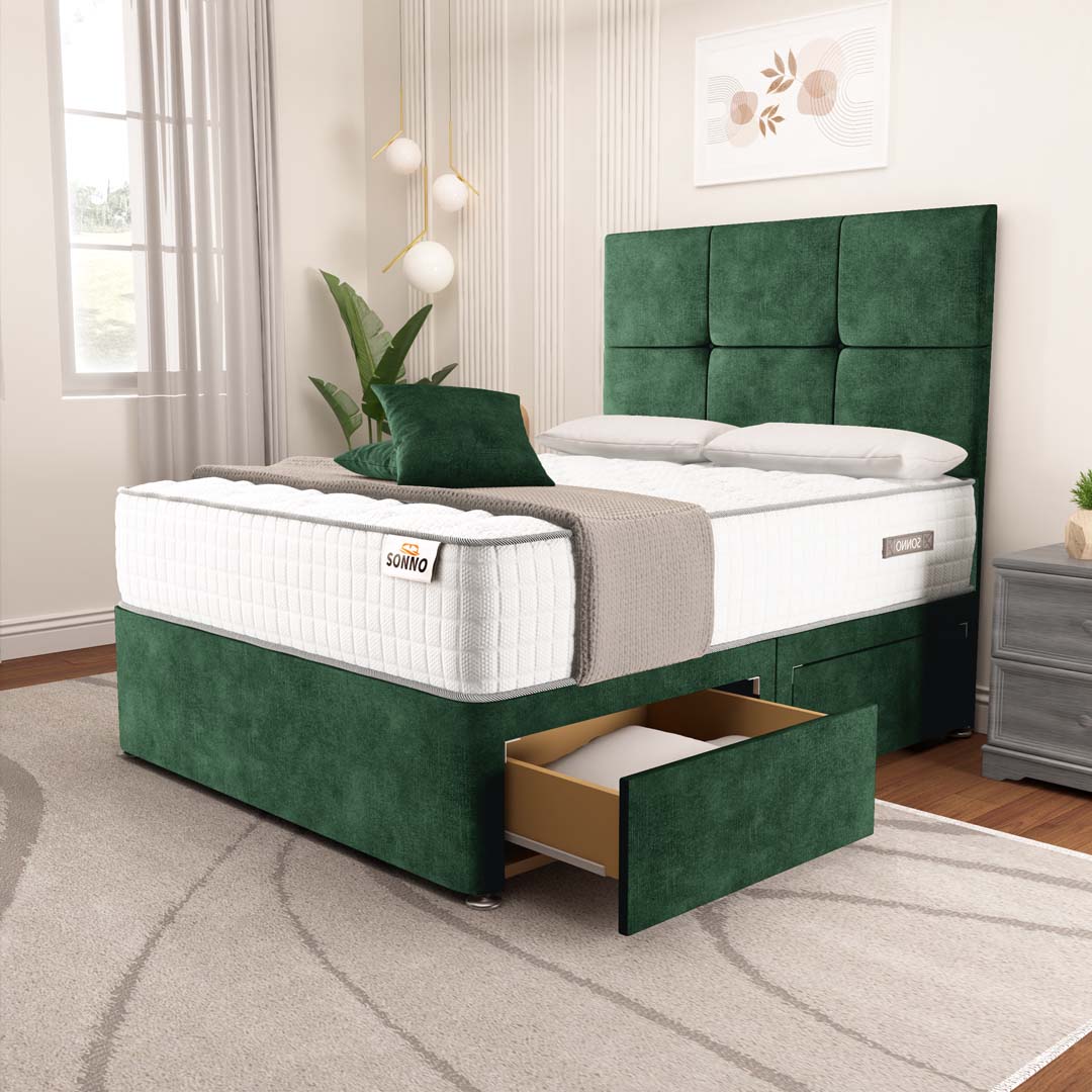 Lima Divan Bed - Emerald Coniston – Sonno