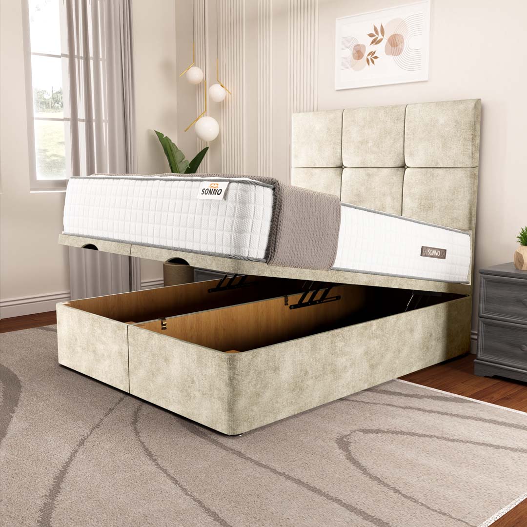 Lima Ottoman Divan Bed - Almond Coniston – Sonno
