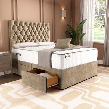 London Chesterfield Divan Bed - Mink Coniston – Sonno