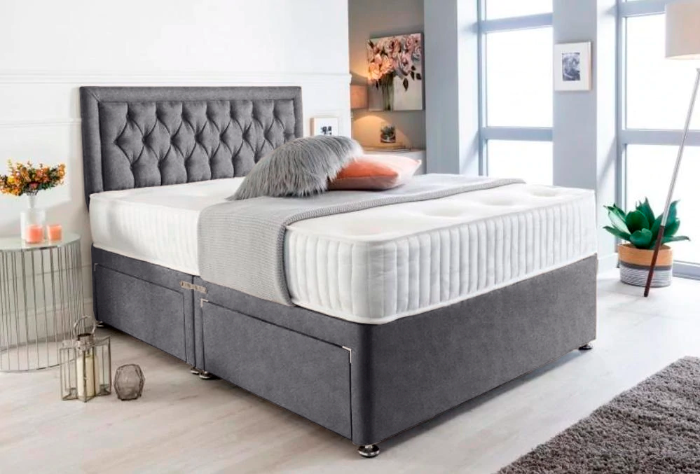 Madrid Chesterfield Divan Bed - Armour Coniston – Sonno
