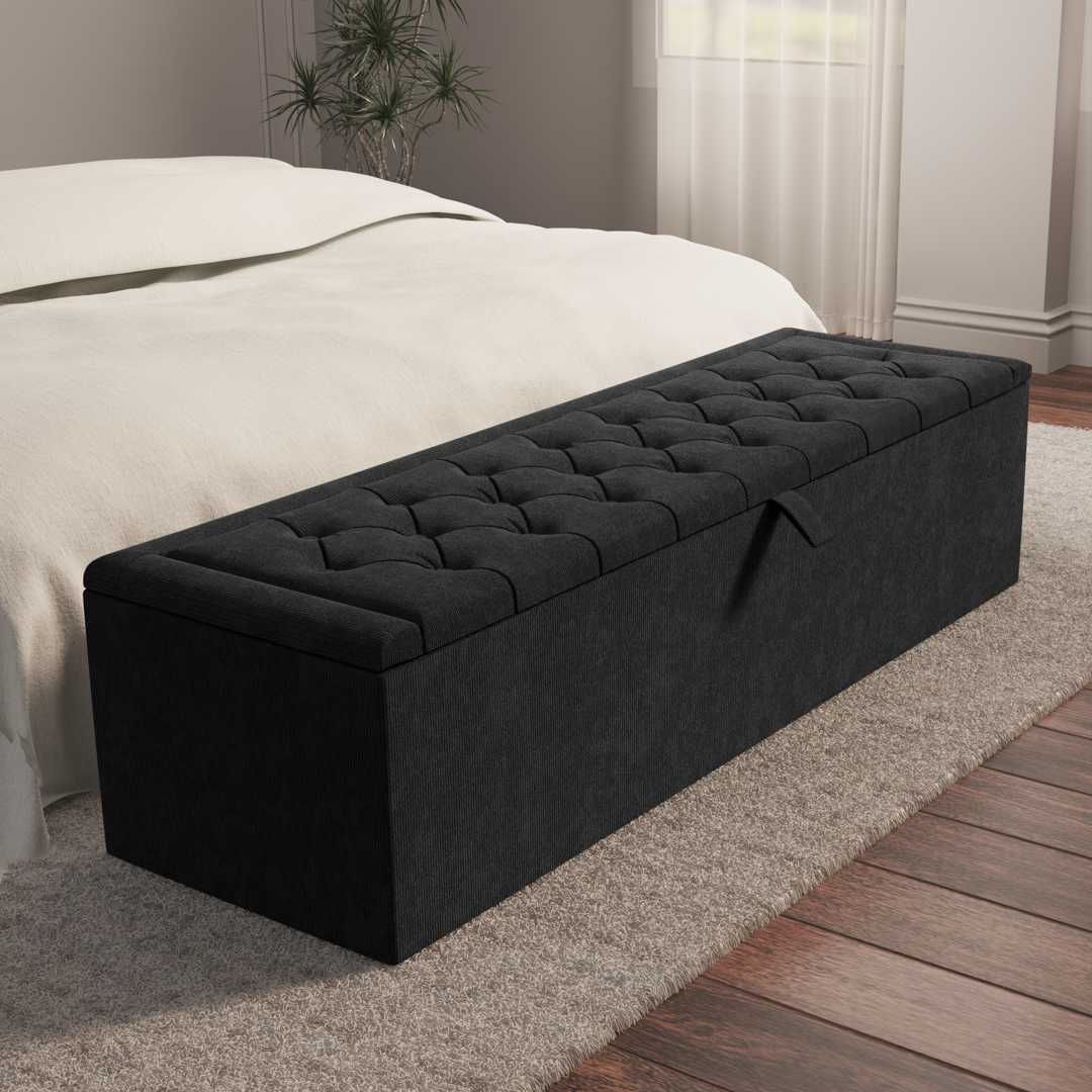 Madrid Ottoman Storage Box - Black Naples – Sonno