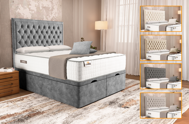 Madrid Ottoman Divan Bed - Cream Chenille – Sonno