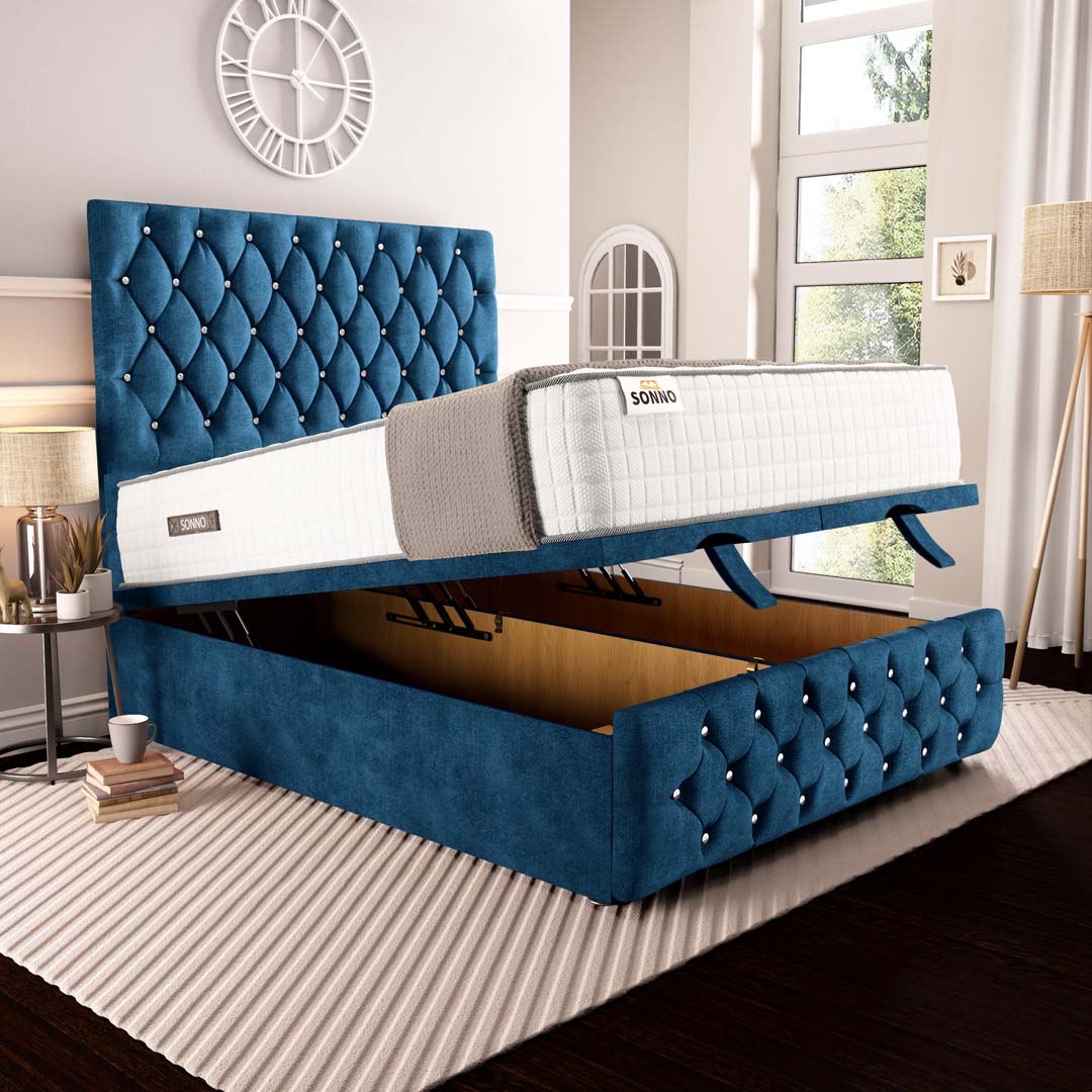 Moscow Ottoman Divan Bed - Blue Coniston – Sonno