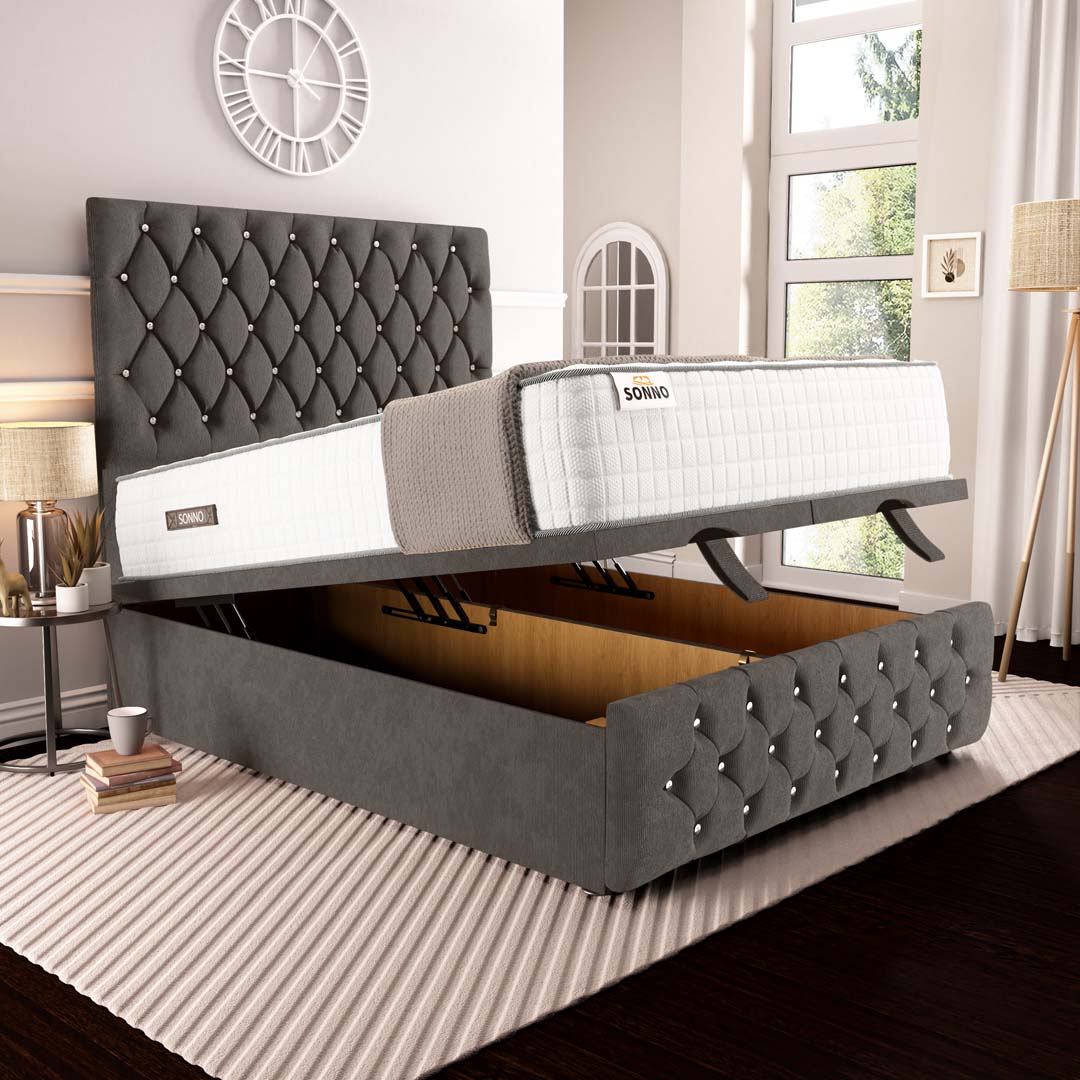 Moscow Ottoman Divan Bed - Slate Grey Naples – Sonno