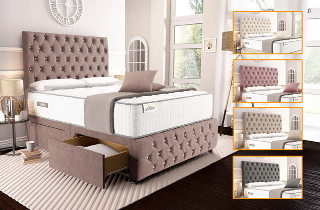Moscow Divan Bed - Cream Chenille – Sonno