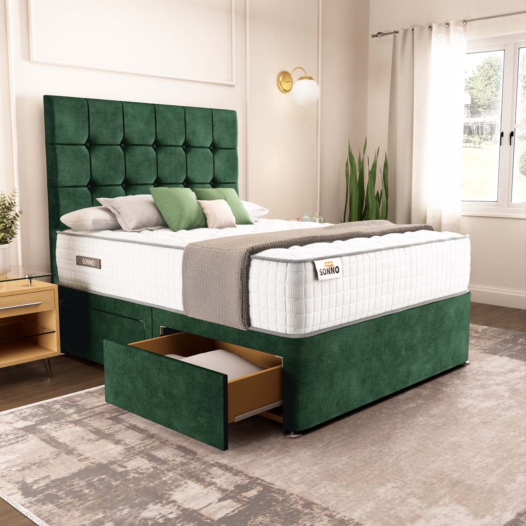 Oslo Divan Bed - Emerald Coniston – Sonno