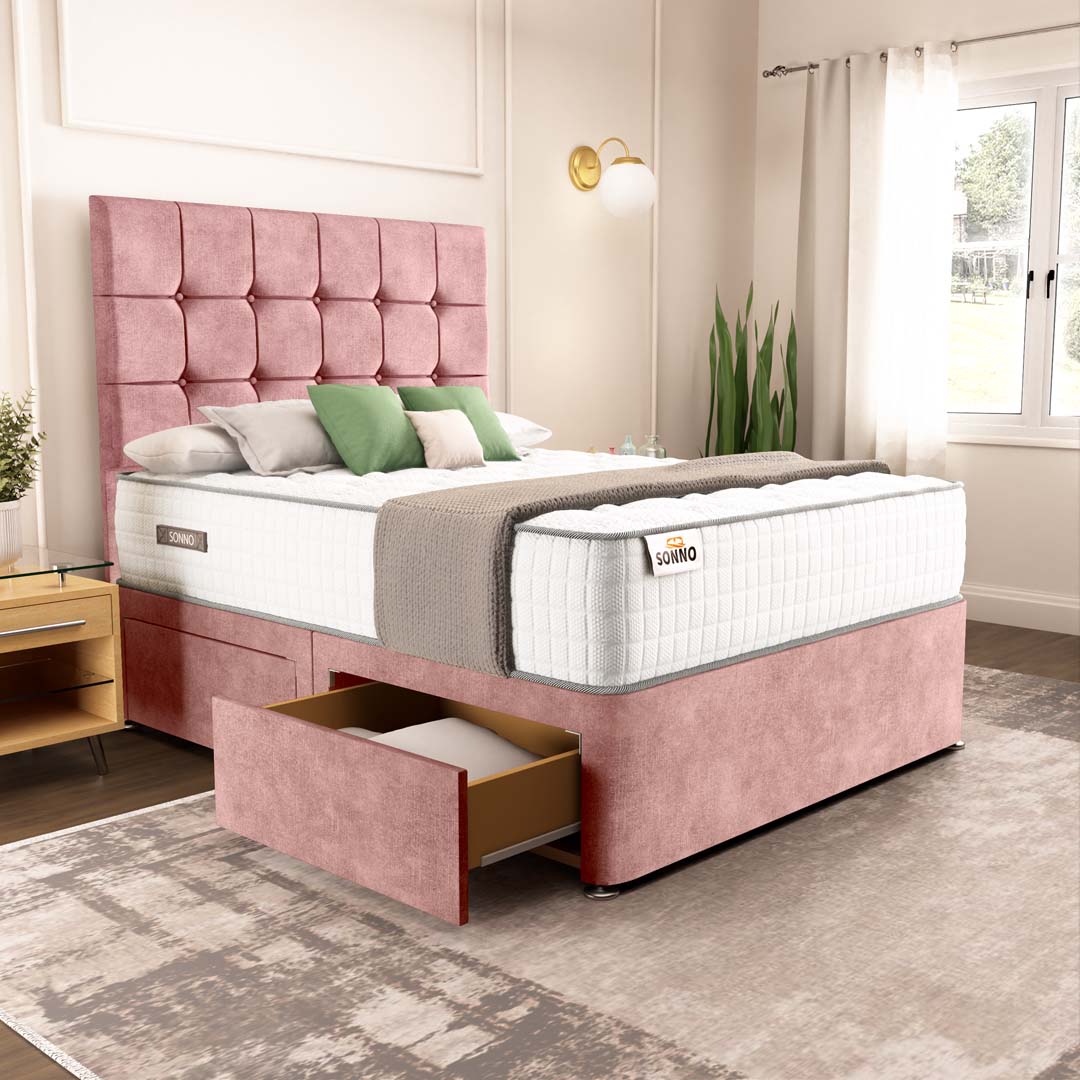 Oslo Divan Bed - Pink Coniston – Sonno