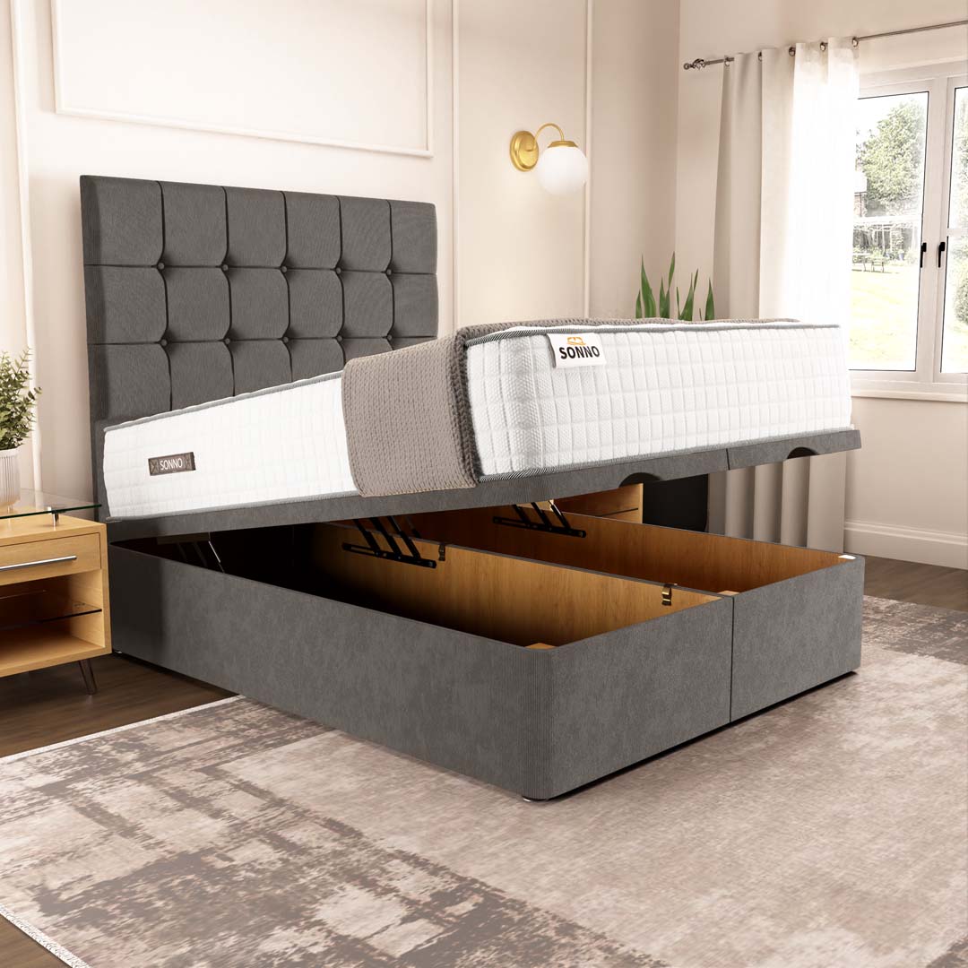 Oslo Ottoman Divan Bed - Slate Grey Naples – Sonno