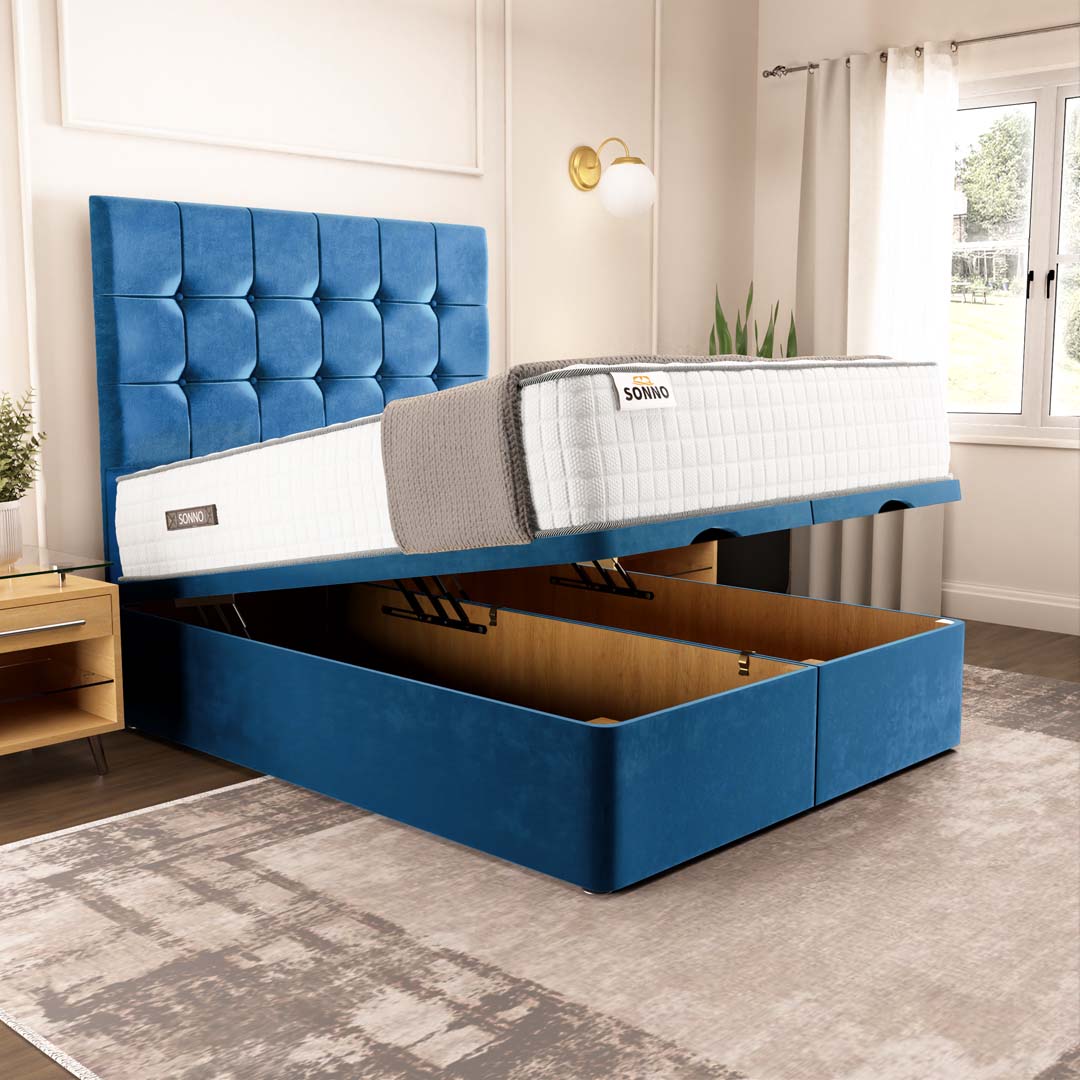 Oslo Ottoman Divan Bed - Blue Coniston – Sonno