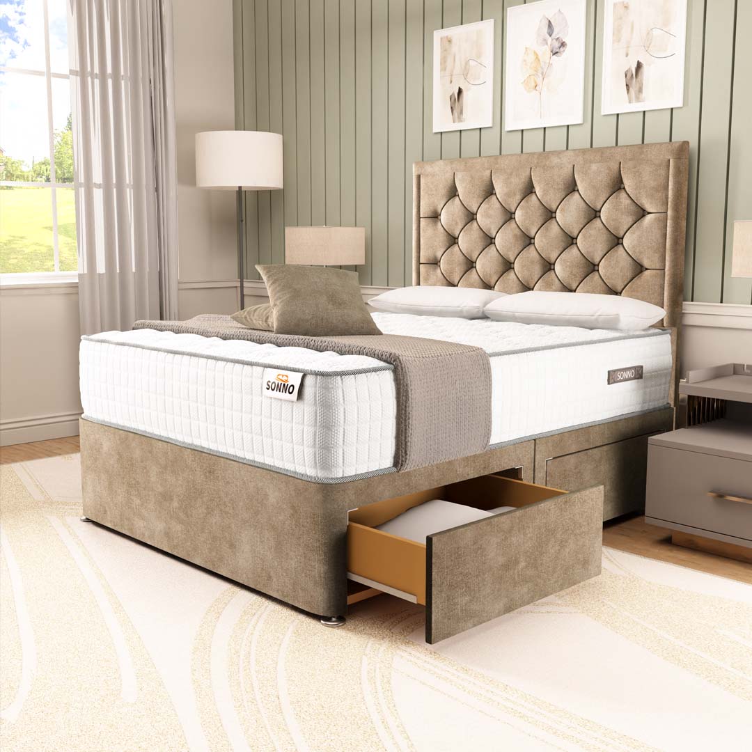 Panama Divan Bed - Mink Coniston – Sonno