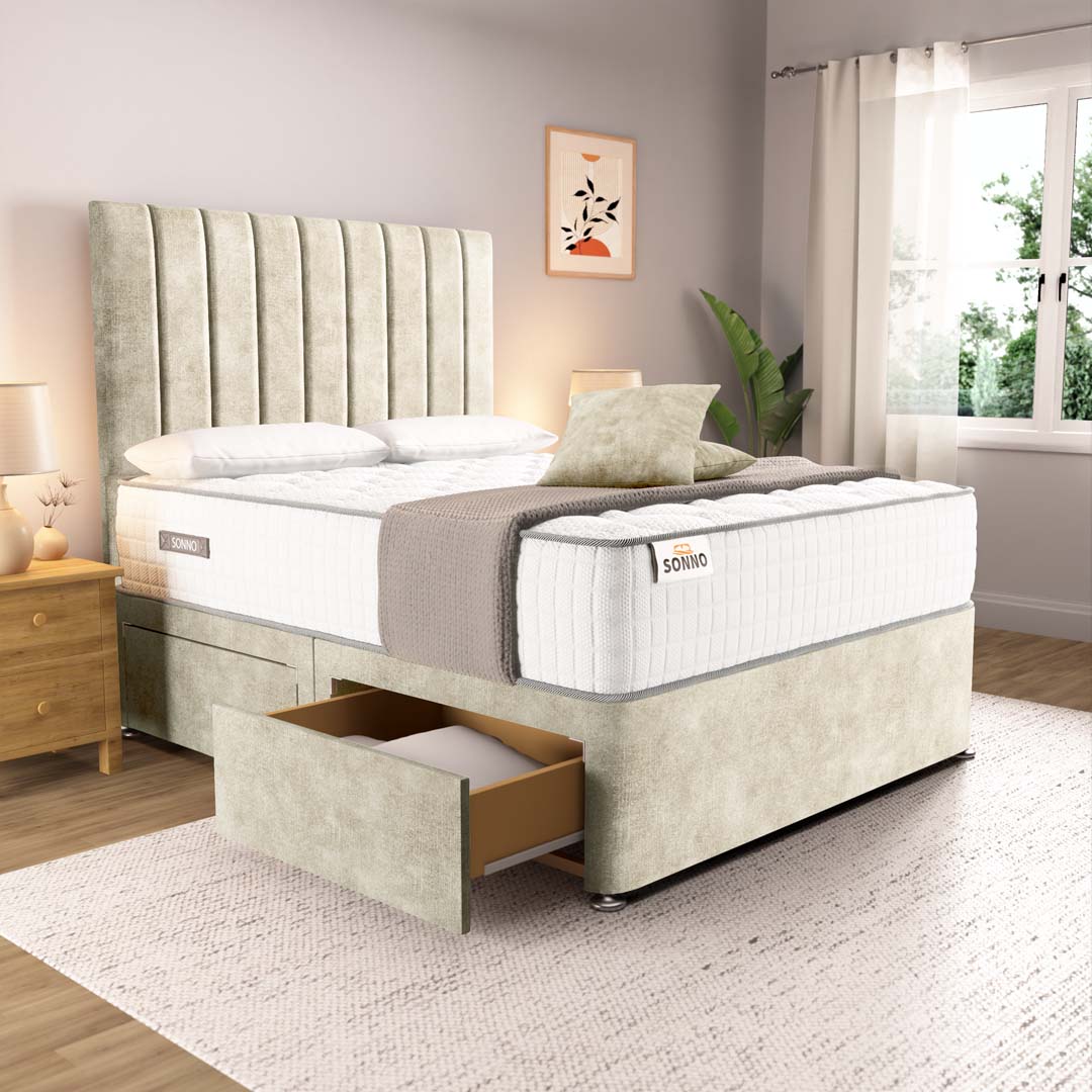 Prague Divan Bed - Almond-Coniston – Sonno