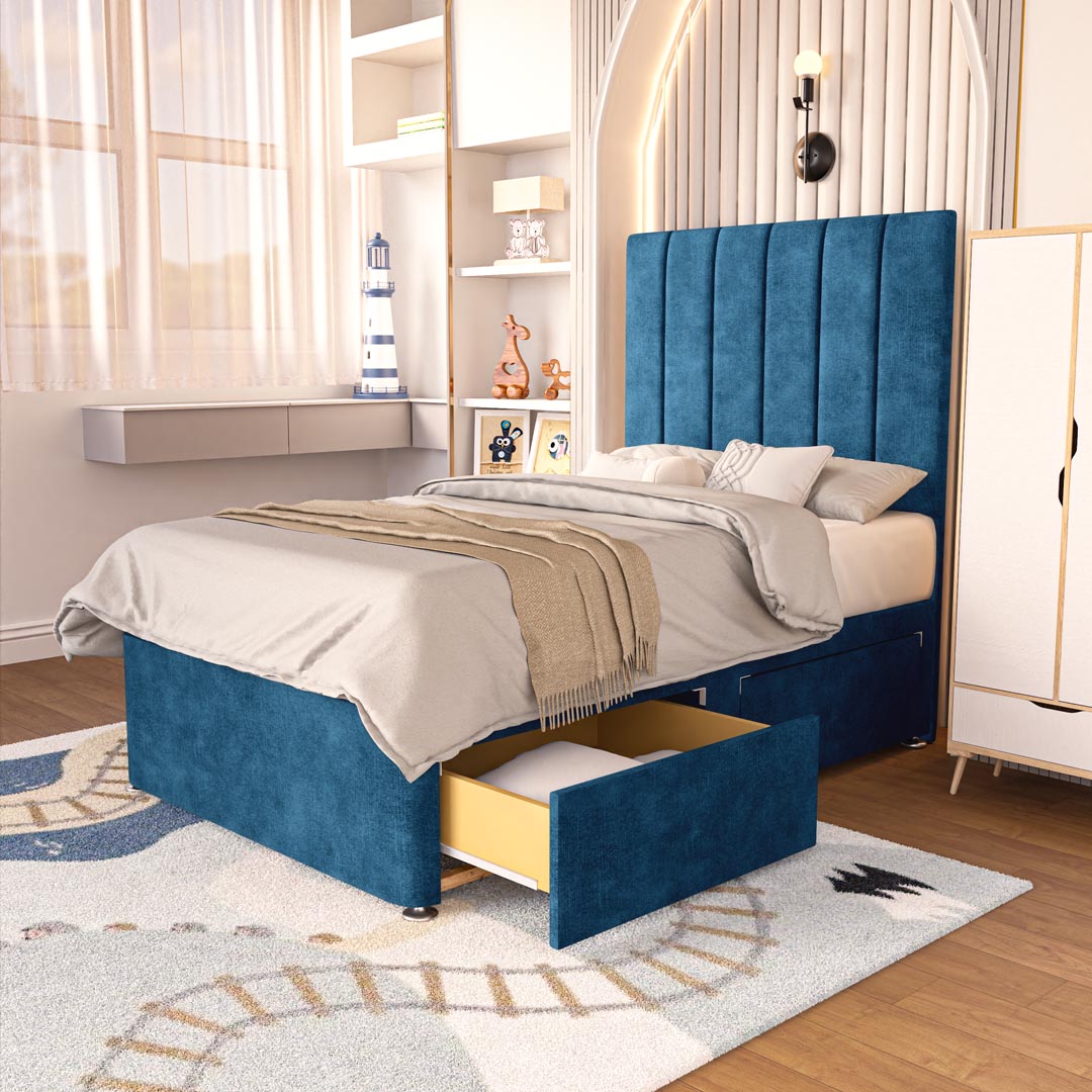 Prague Kids Divan Bed - Blue Coniston – Sonno