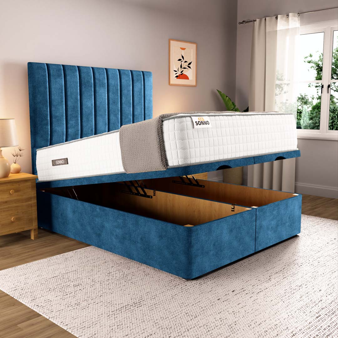 Prague Ottoman Divan Bed - Blue Coniston – Sonno