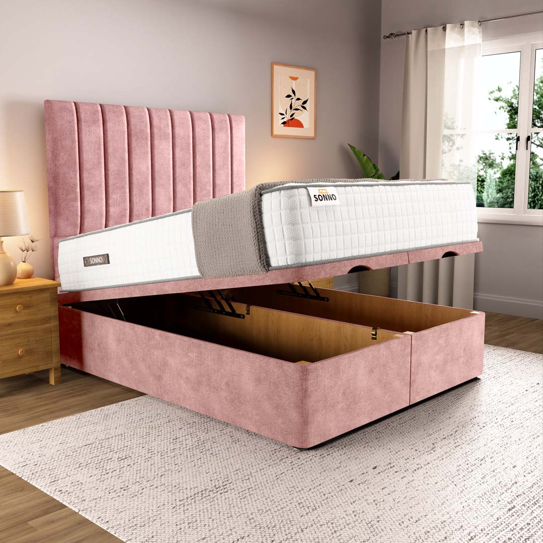Prague Ottoman Divan Bed - Pink Coniston – Sonno