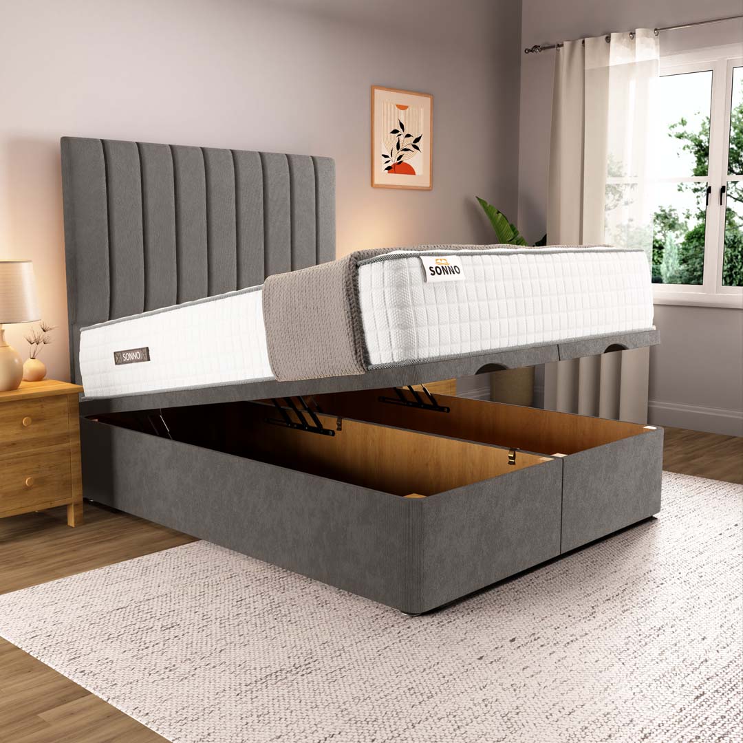 Prague Ottoman Divan Bed - Slate Grey Naples – Sonno