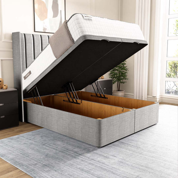 Sofia Ottoman Divan Bed - Silver Linoso – Sonno