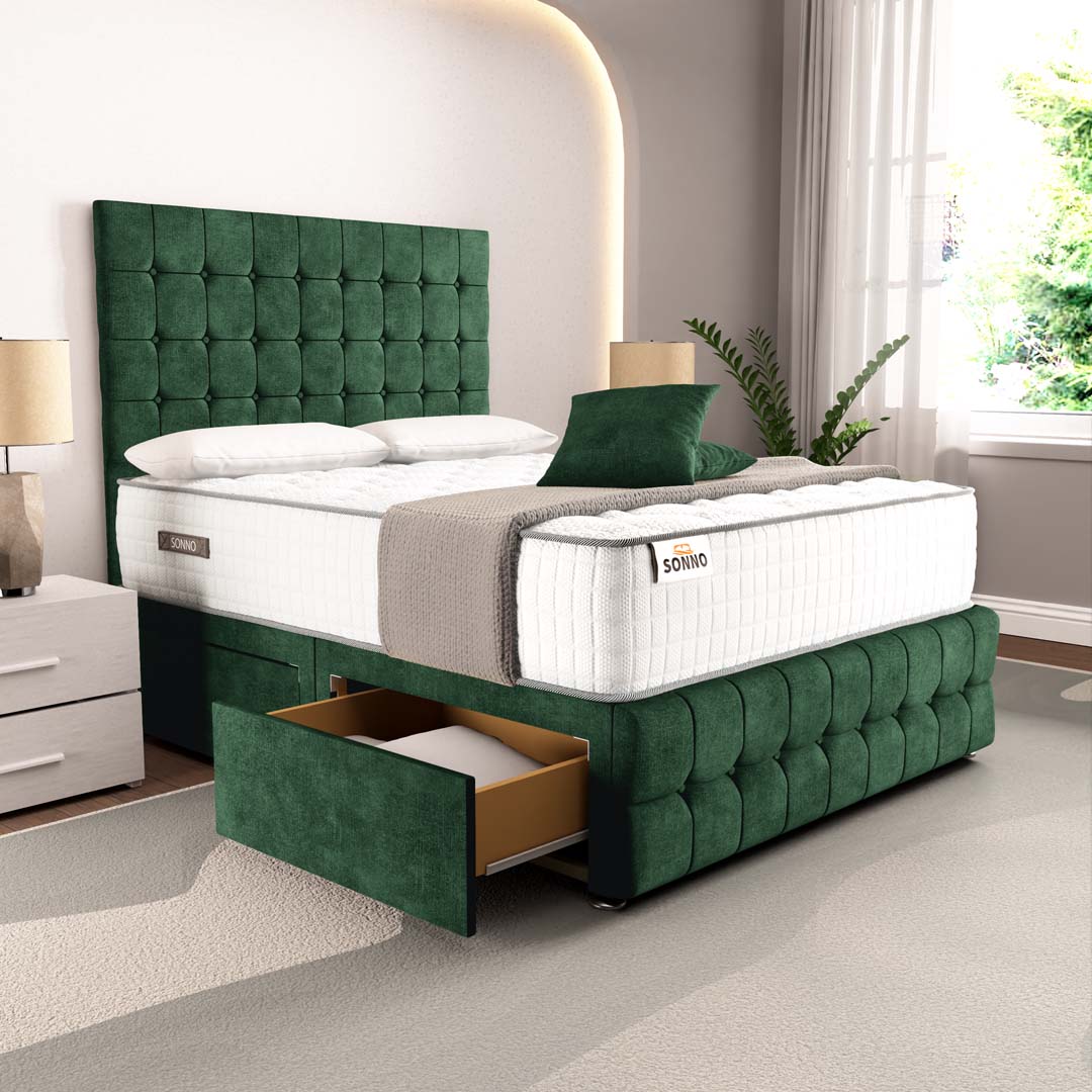 Rio Divan Bed - Emerald Coniston – Sonno