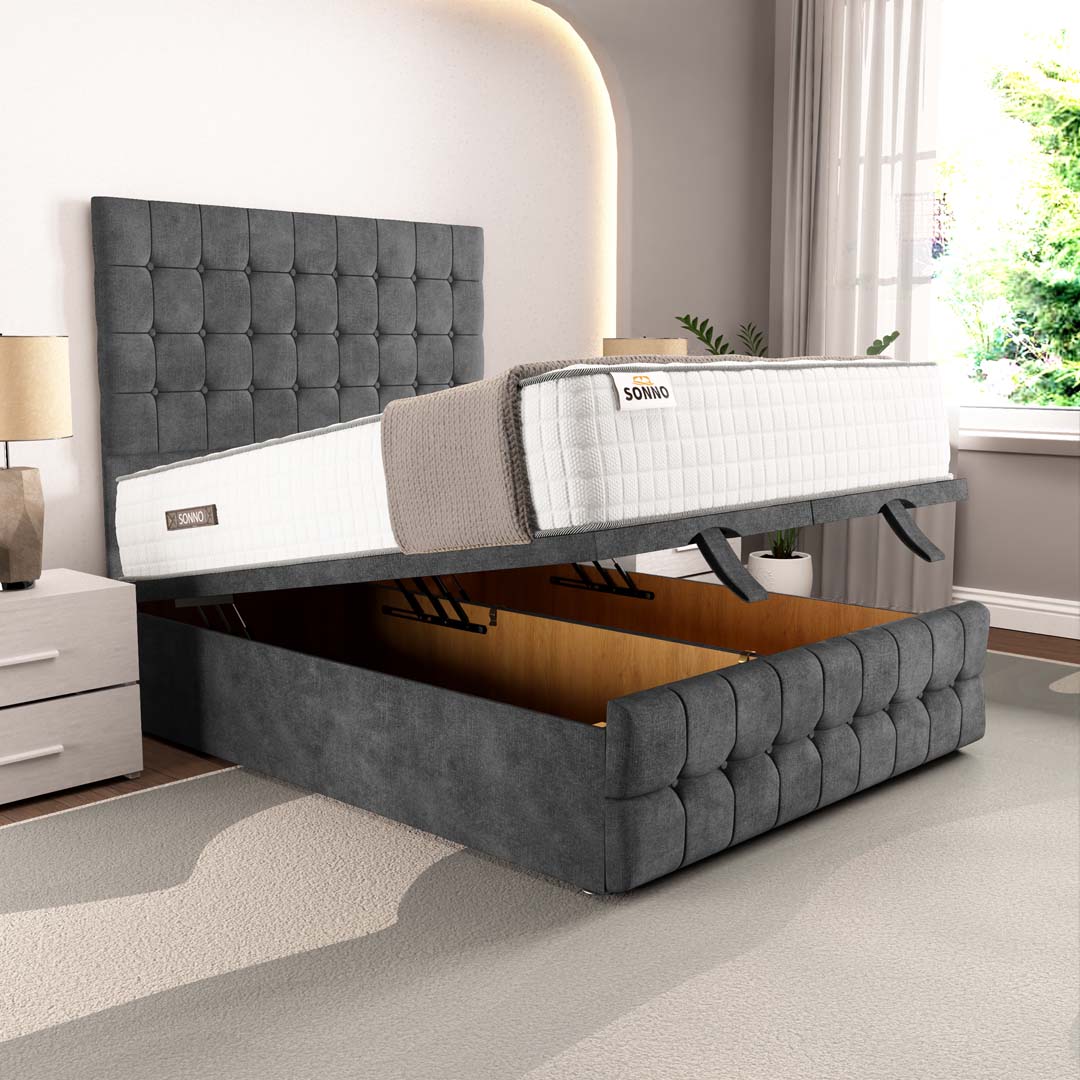 Rio Ottoman Divan Bed - Charcoal Coniston – Sonno