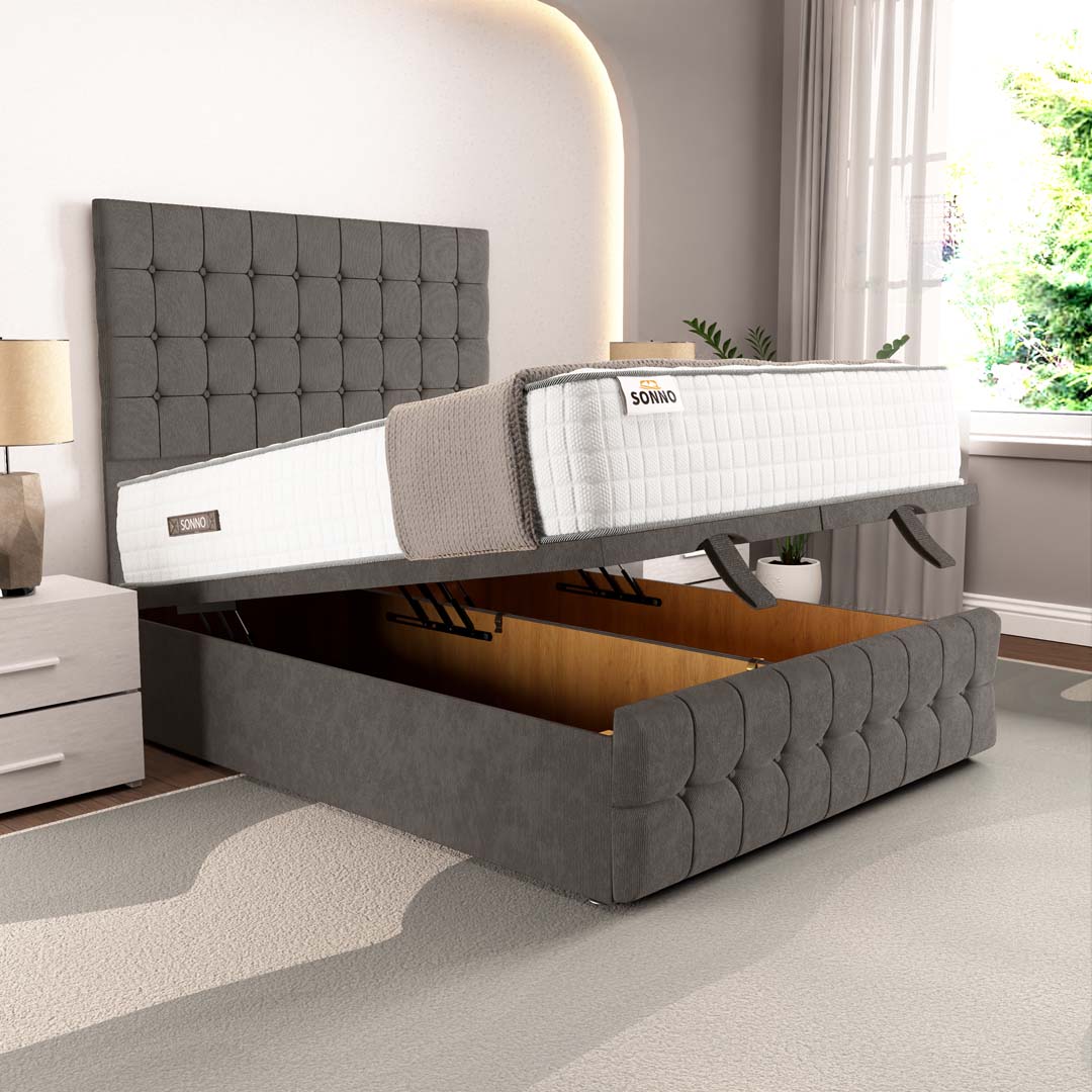Rio Ottoman Divan Bed - Slate Grey Naples – Sonno