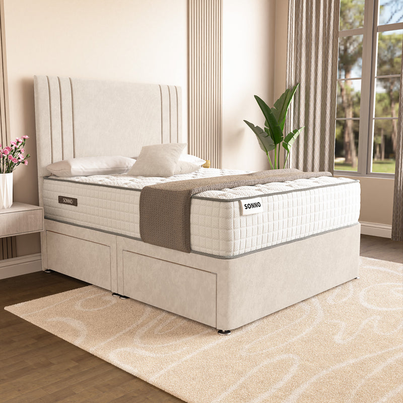 Rome Divan Bed - Cream Naples – Sonno